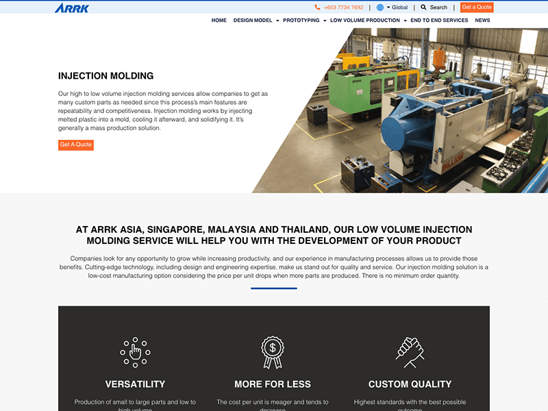 Injection Moulding Services | ARRK Asia